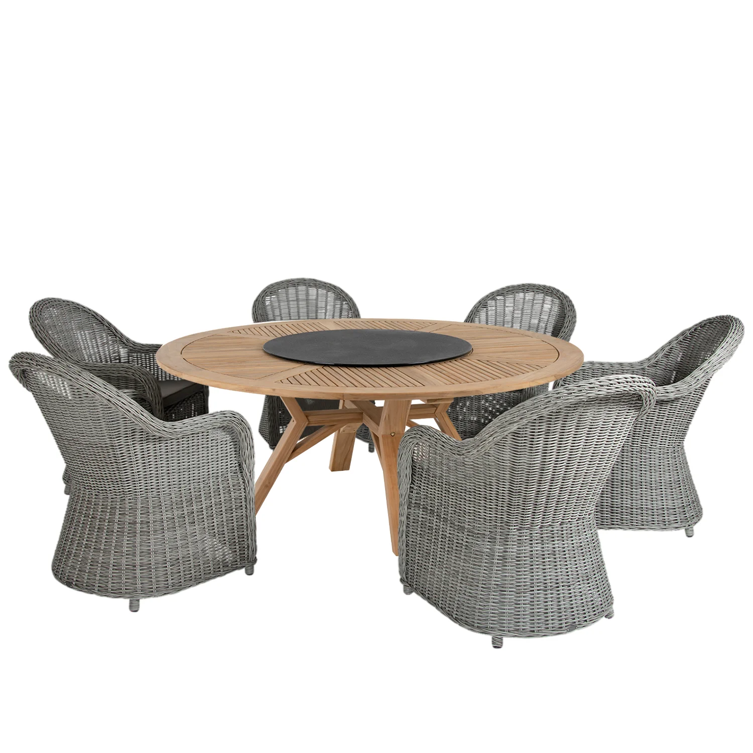 Paulina/Circus matgrupp rustik - 6 stolar - Ø180 cm - Kila Möbler